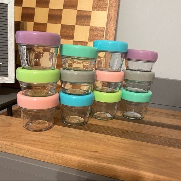 Melli | Kitchen | Melli Glass Food Storage Containers Set Of 2 6 X 2oz ...